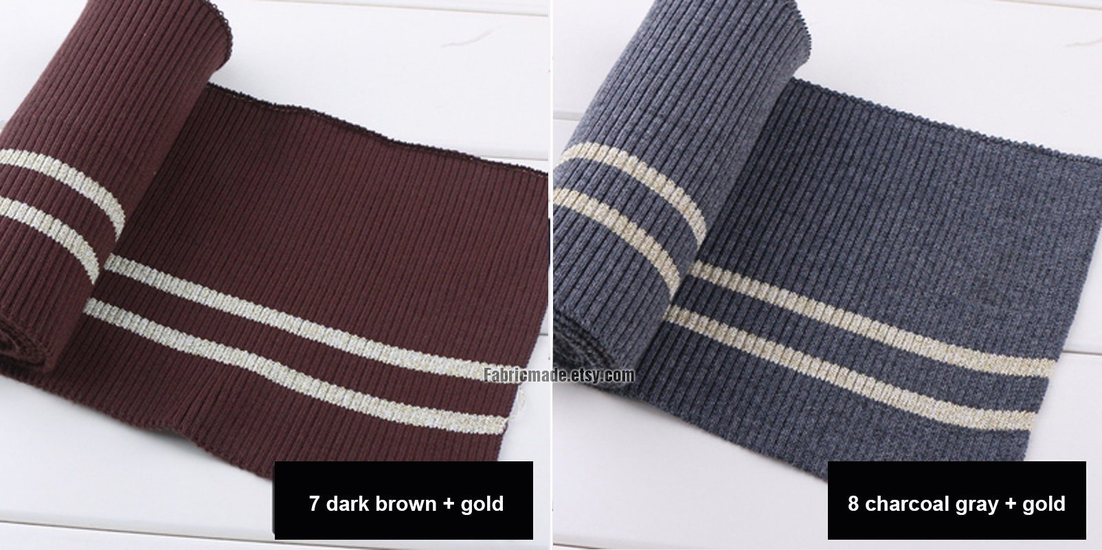 Heavy Gold Stripes Ribbing 15cm X 120cm Ribbing and Binding | Etsy