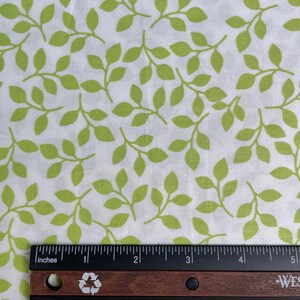 Spring Green Cotton Fabric, Plaid Stripe Leaf Print, Quilting Fabric - Etsy