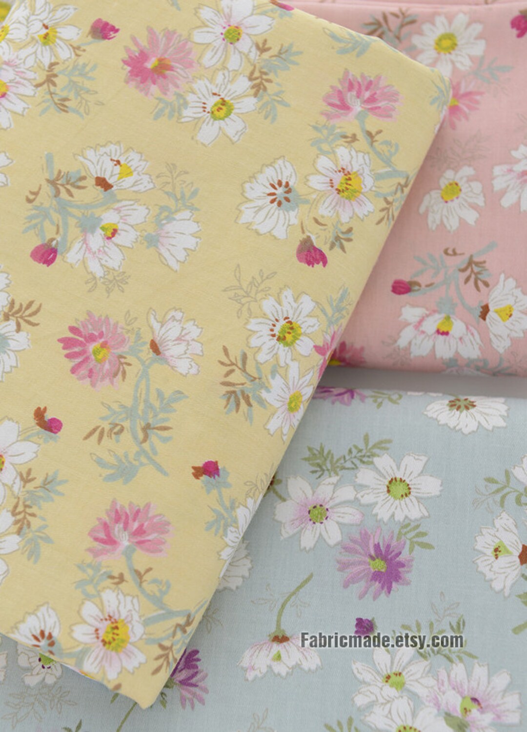 Flower Cotton Fabric Bundle, A Fat Quarter Fabric Bundle, Shabby Chic ...