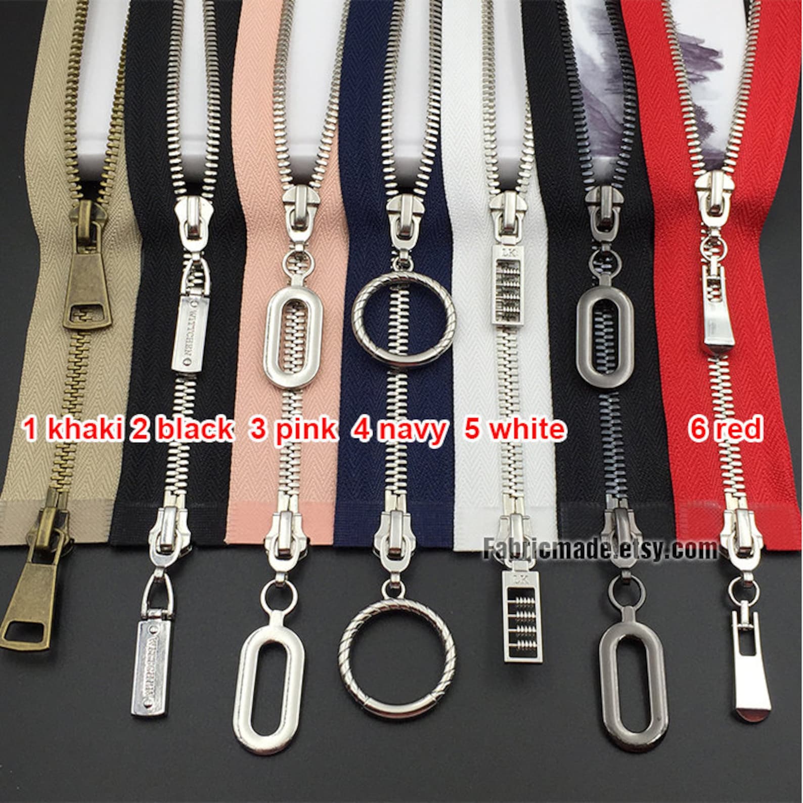 Luxury Gold Silver Teeth Zippers, Two Ways Metal Zippers for Jackets ...