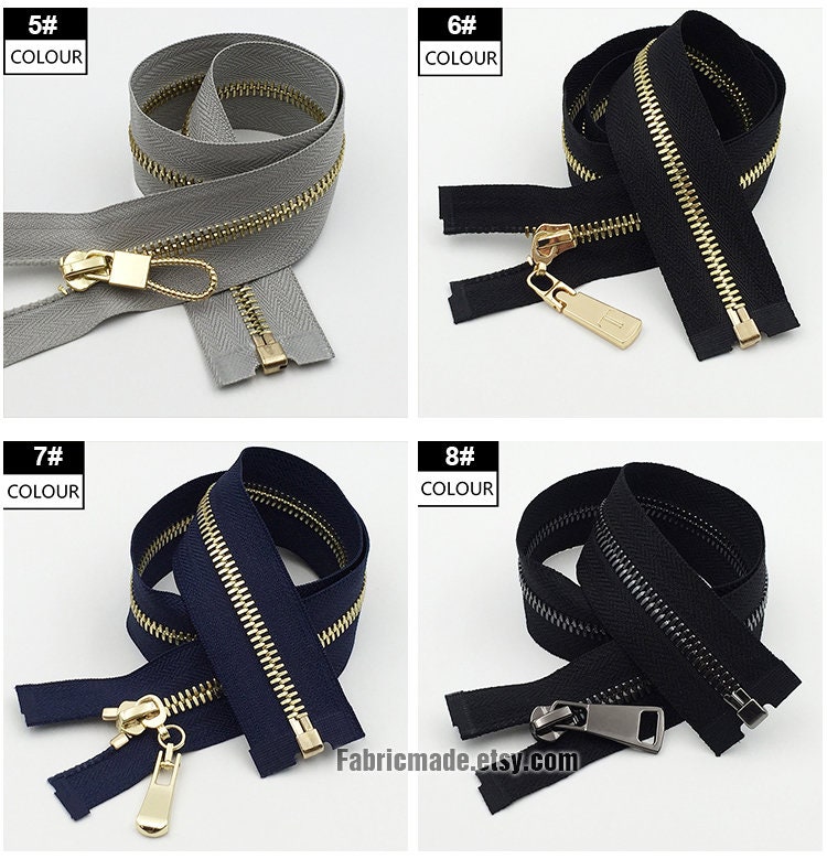 Luxury Gold Silver Teeth Zippers One Way Metal Zippers for - Etsy