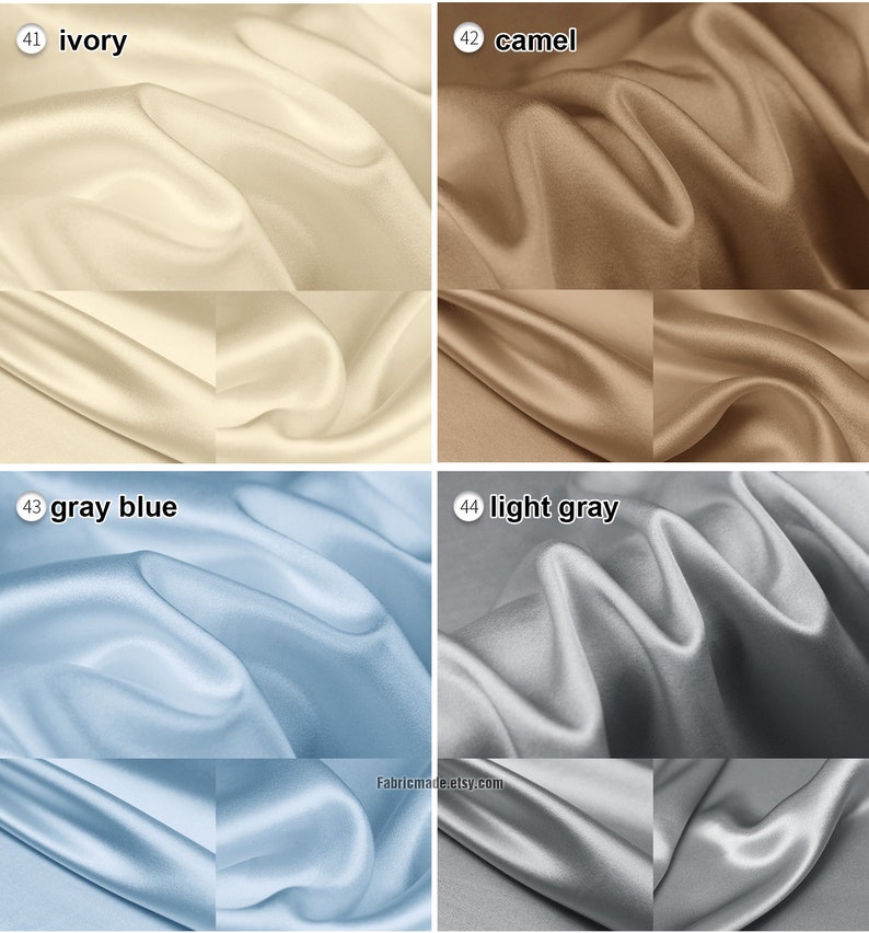 60 Colors II 100% Silk Charmeuse Fabric Pure Silk Solid | Etsy