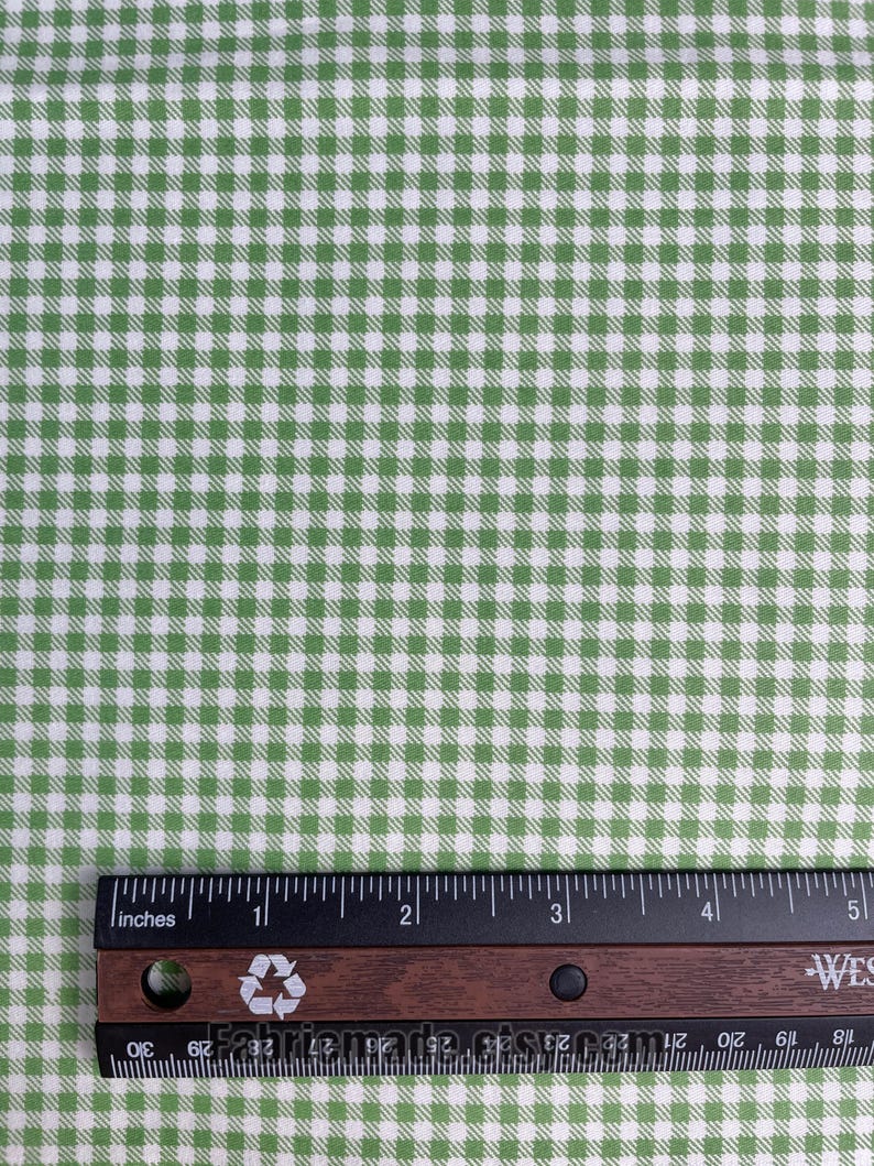 Spring Green Cotton Fabric, Light Green Plaid Stripe Leaf Solid Fabric ...