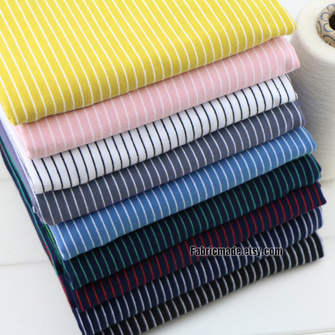 Pin Stripe Baby Jersey Knit Cotton Fabric – Soft Stretch, Baby Clothing ...
