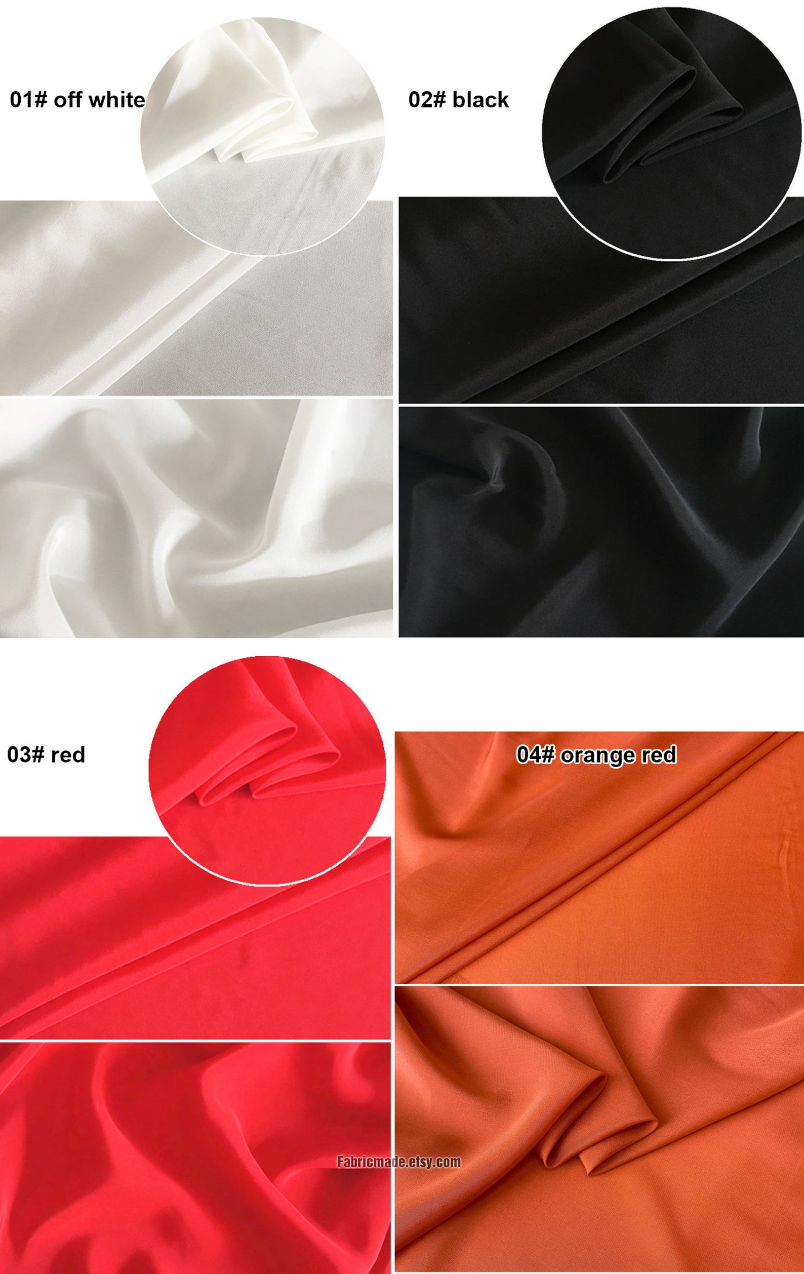 Mulberry Silk Crepe De Chine Fabric - 44 Inch Width, 12 Momme - Etsy