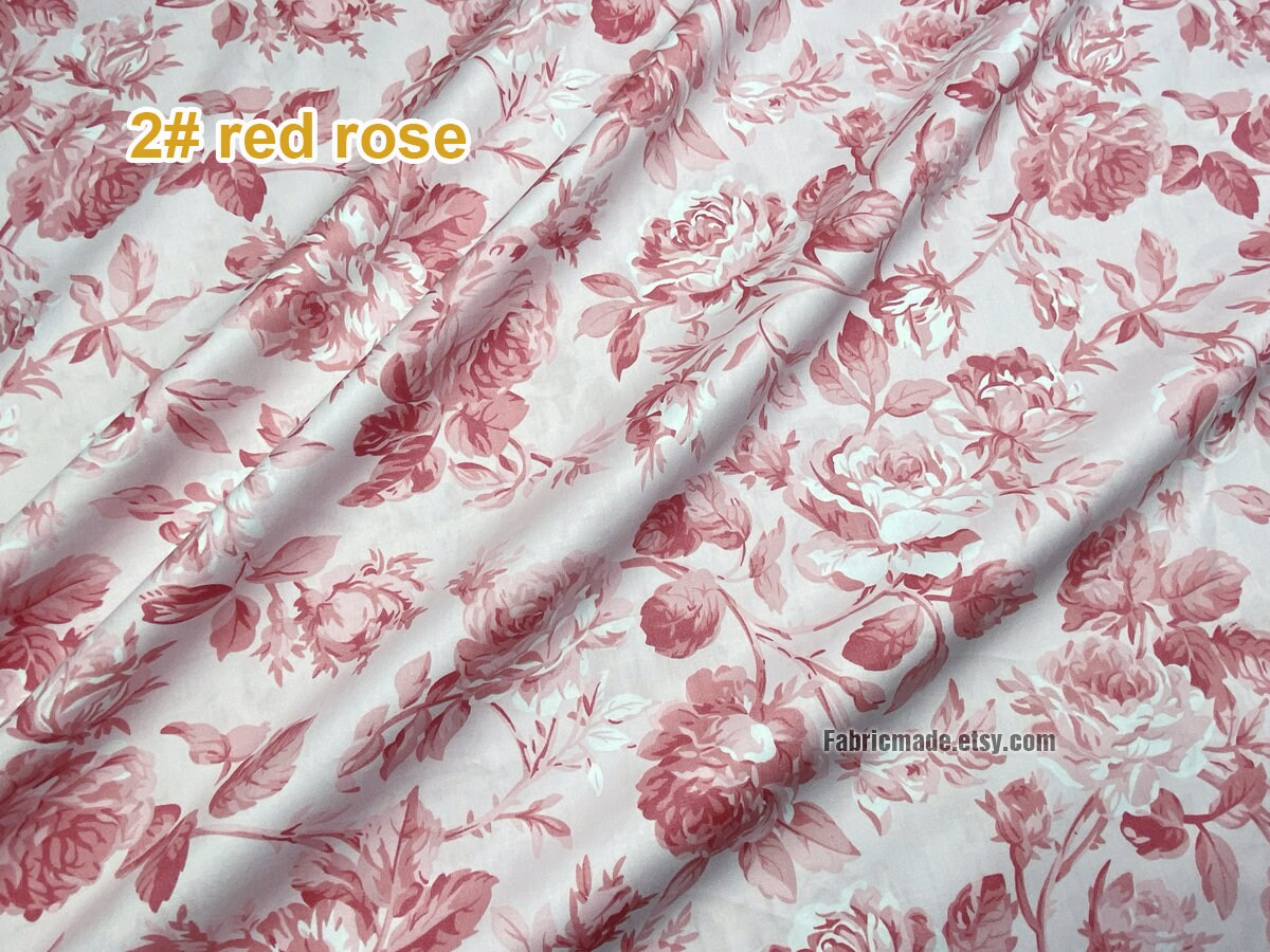 Pink Rose Fabric Roses Floral Cotton Shabby Chic Cotton - Etsy