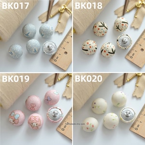 Handmade Floral Fabric Buttons Set of 10 Cloth Buttons, 20mm Fabric ...