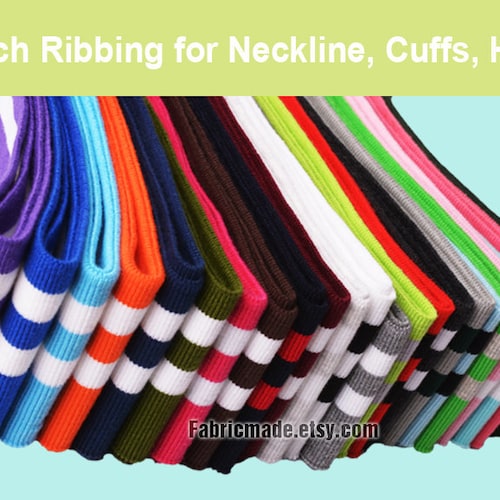 A Pair Folded Knit Cuff Fabric Stripes Ribbing Fabric Cotton - Etsy