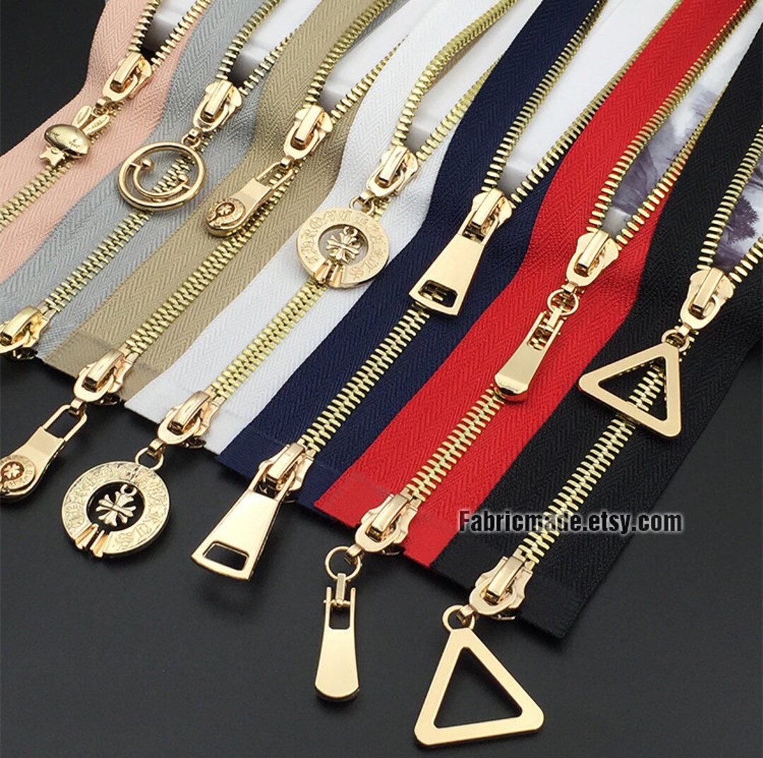 Luxury Gold Silver Teeth Zippers, Two Ways Metal Zippers for Jackets ...