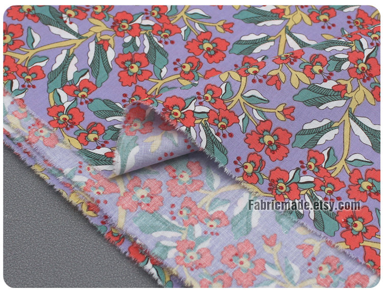 Boho Floral Fabric Boho Floral Flowers Nursery Cotton | Etsy