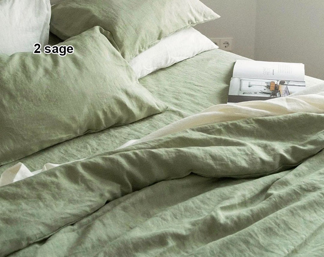 Sage Green Stonewashed Linen Fabric, 110" Wide, Quilting, Clothing - Etsy