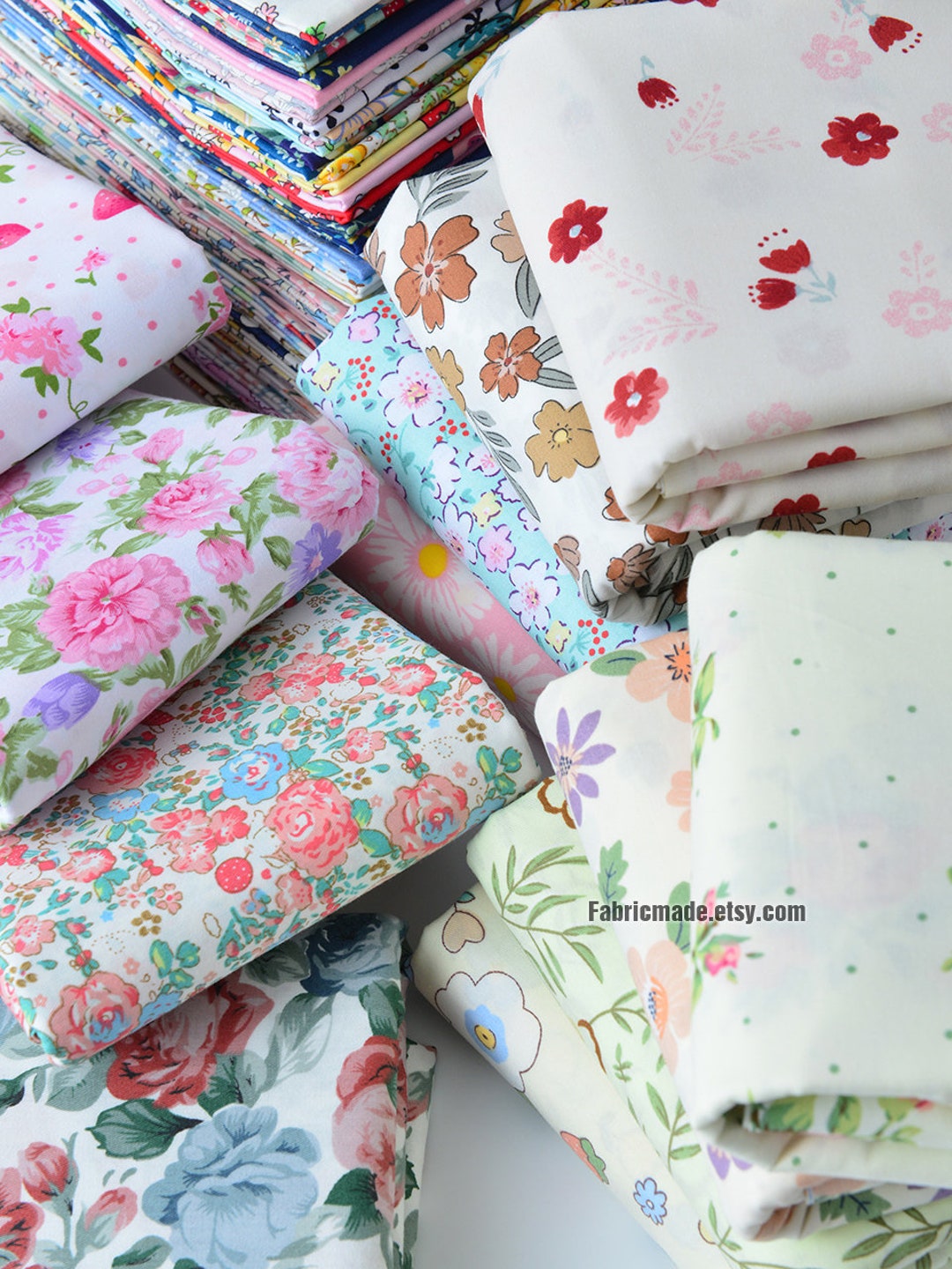 60 Choose Floral Cotton Fabric Flower Fabric Collection- 1/2 Yard - Etsy