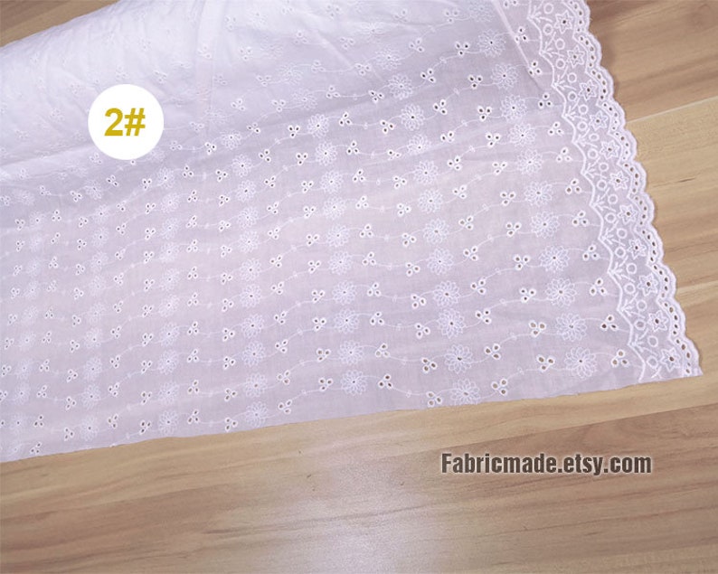 Embroidery Floral Fabric Eyelet Flower Embroidery White - Etsy