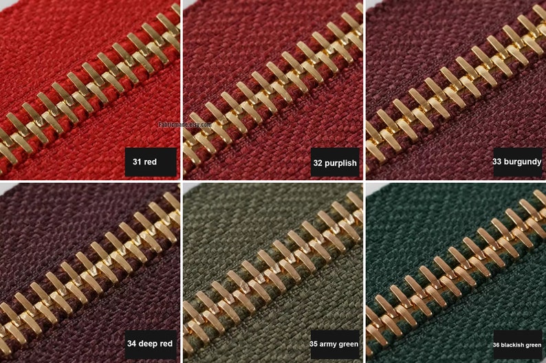 Gold Metal Teeth Zipper Tape – DIY Sewing Accessories, 40 Colors - Etsy