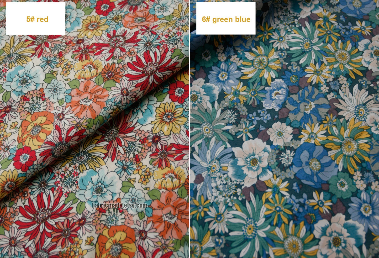 Sunflower Cotton Fabric Flower Fabric Floral Fabric Cotton - Etsy