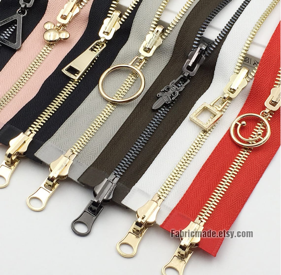 No. 5 Metal Two Ways Rotate Zipper Gold Silver Gunmetal Teeth | Etsy