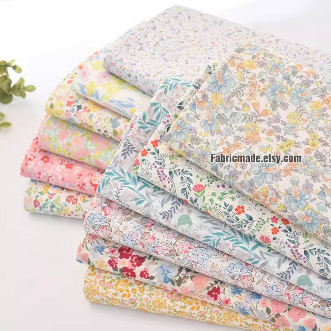 Retro Floral Cotton Fabric Light Weight Cotton for Summer - 1/2 Yard - Etsy