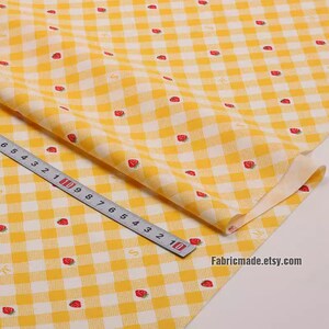 Red Strawberry Gingham Check Cotton for Quilting Clothing- 1/2 Yard - Etsy