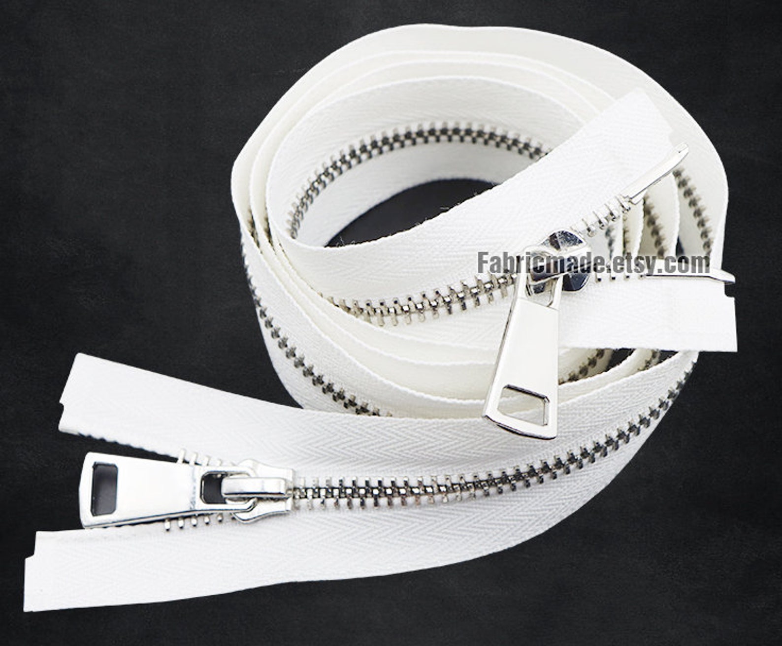 21 Colors - Long Silver Teeth Heavy Zippers, Two Ways Metal Zippers for ...