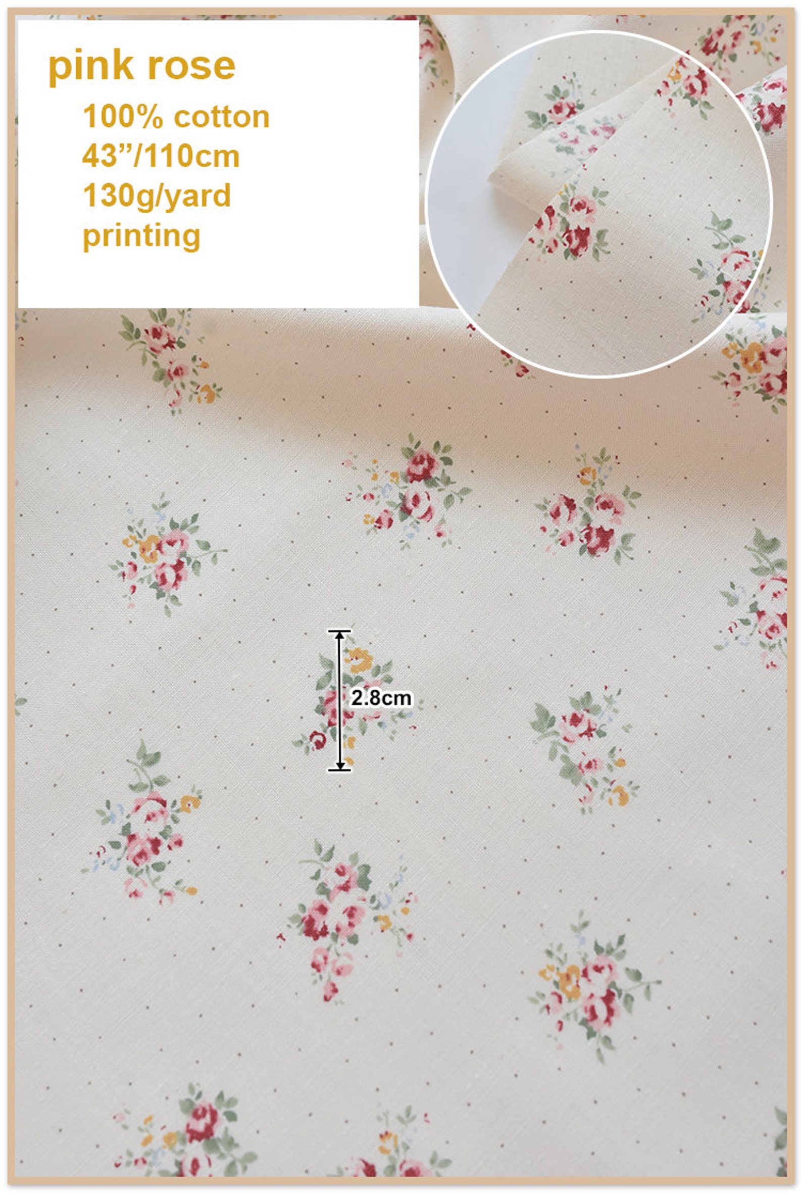 Pink Purple Rose Fabric Floral Fabric Shabby Chic Floral | Etsy