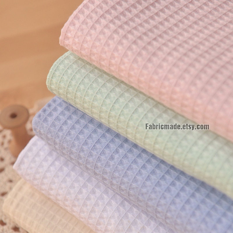 Pastel WAFFLE Fabric Waffle Weave Waffle Check Cotton Blend | Etsy