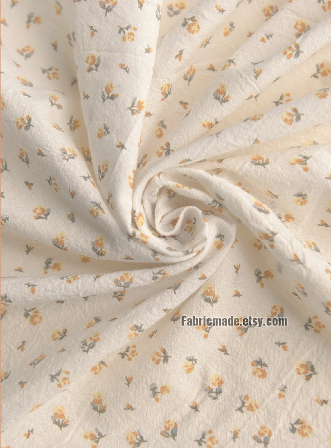 Pre-washed Little Yellow Flower Linen Blended Fabric 1/2 | Etsy