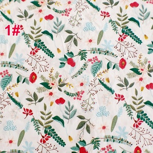 Little Wild Floral Cotton Fabric in Navy Blue Flower Quilting Cotton -1 ...