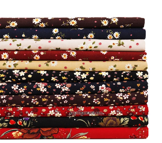Corduroy Cotton Fabric Daisy Peony Pear Flower Floral - Etsy Australia