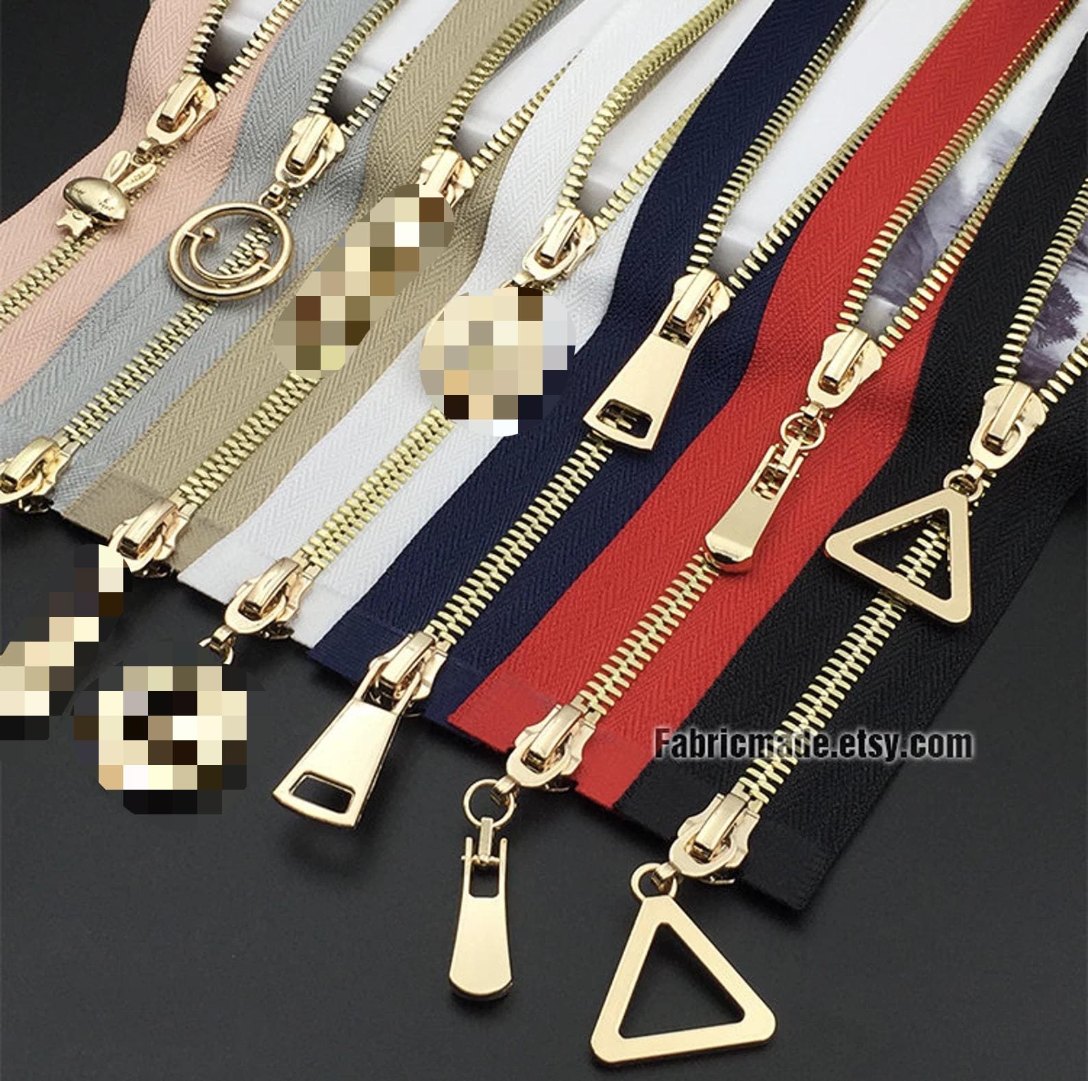Luxury Gold Silver Teeth Zippers, Two Ways Metal Zippers for Jackets ...