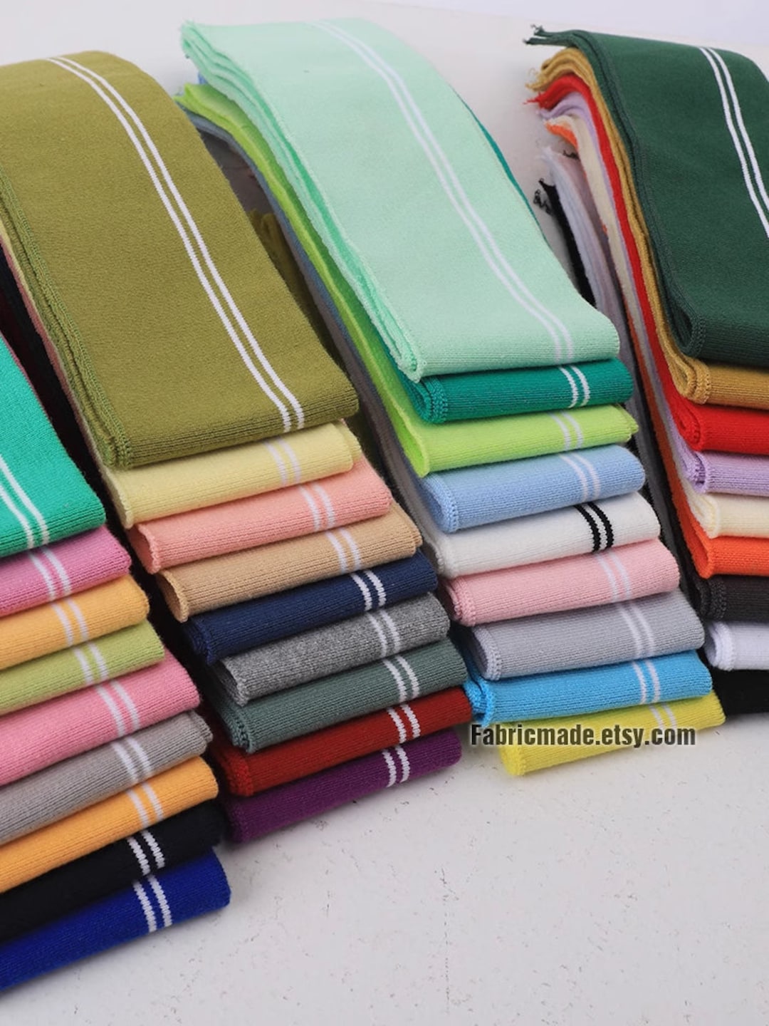A Pair- 1X1 33 Colors Stripes Ribbing for Summer- 6cm X 90cm Ribbing ...