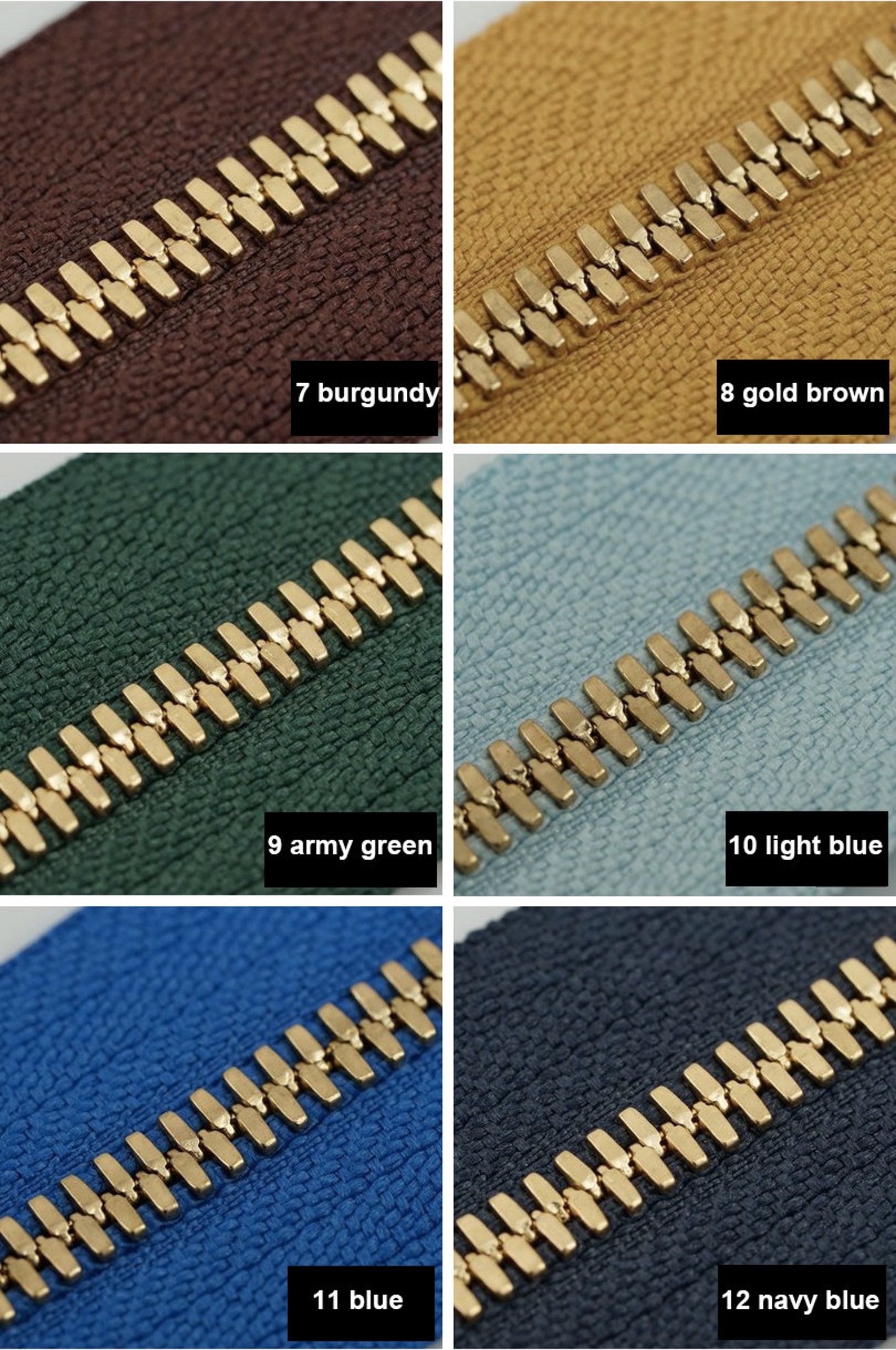 16 Colors No. 3 5 8 Luxury Metal Two Way DIY Zipper Tape by the Yard ...