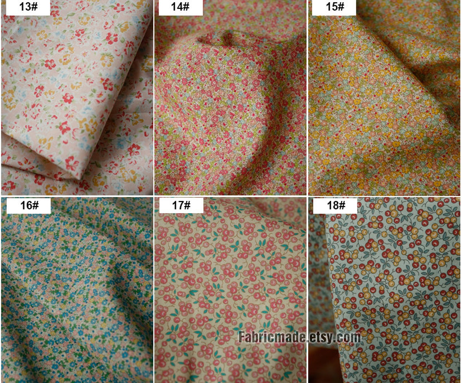 Floral Cotton Fabric – Shabby Chic Tiny Flower Print, 1/2 Yard - Etsy