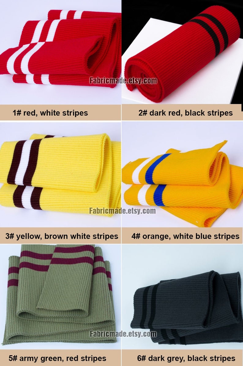 30 Colors Stripes Ribbing- 15cm X 80cm Ribbing and Binding Knit Fabric ...