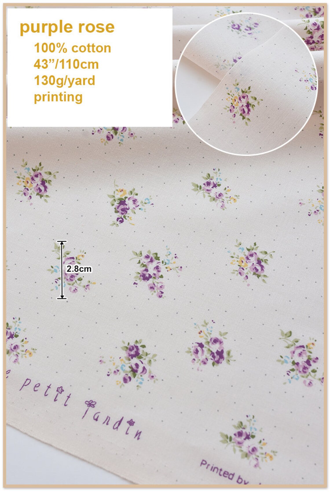 Pink Purple Rose Fabric Floral Fabric Shabby Chic Floral | Etsy