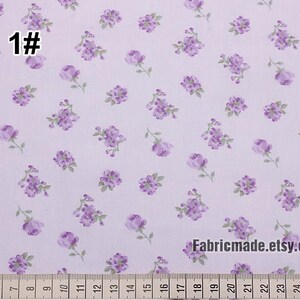 Shabby Chic Purple Floral Cotton Fabric, Large Purple Flower ...