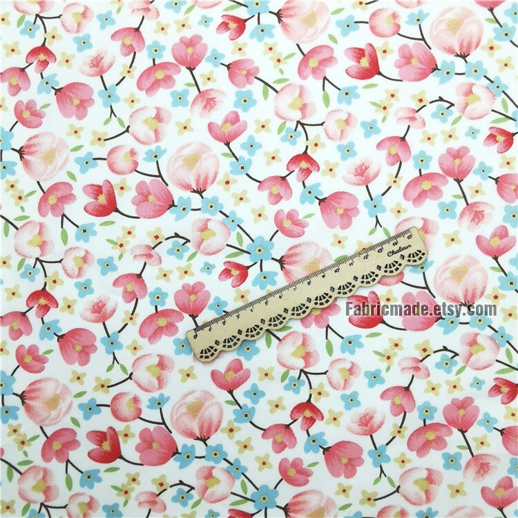 Watercolor Floral Cotton Fabric for Quilting Dress 1/2 Yard - Etsy