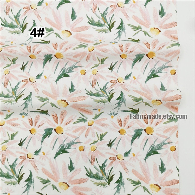 Watercolor Floral Cotton Fabric for Quilting Dress 1/2 Yard - Etsy