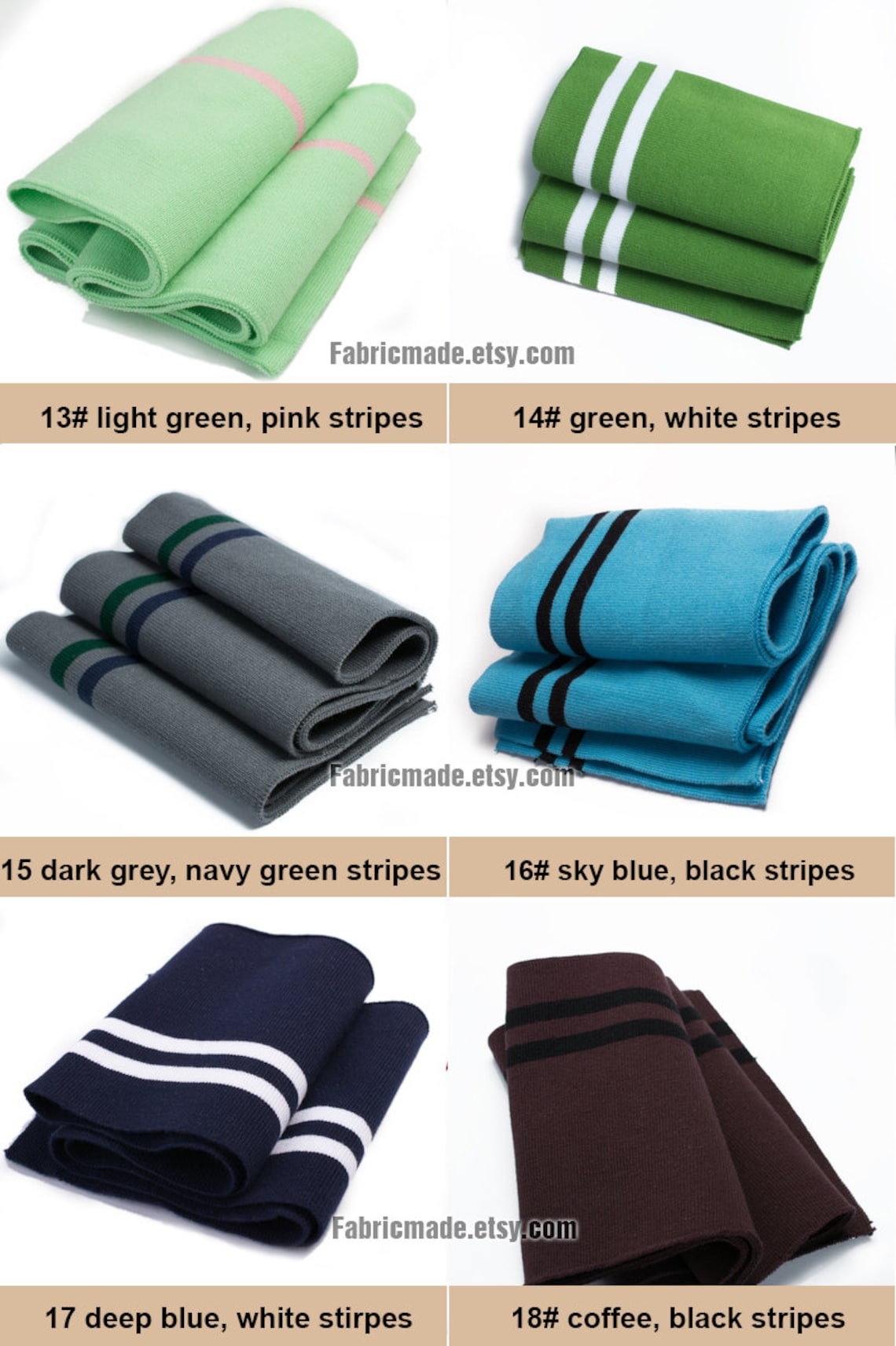 1X1 33 Colors Stripes Ribbing- 15cm X 80cm Ribbing and Binding Knit ...