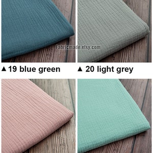 One Yard - 26 Colors Double Gauze 100% Cotton Solid Soft Crinkly Gauze ...