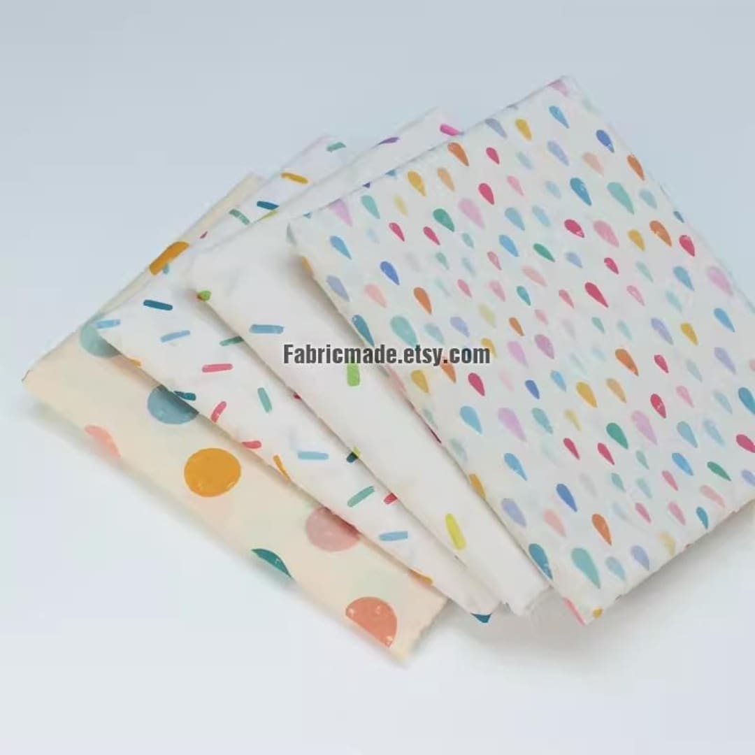 Pastel Polka Dots Raindrop Block Geometric Cotton Jacquard Dots on ...
