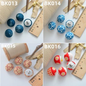 Handmade Floral Fabric Buttons Set of 10- Cloth Buttons, 20mm Fabric ...