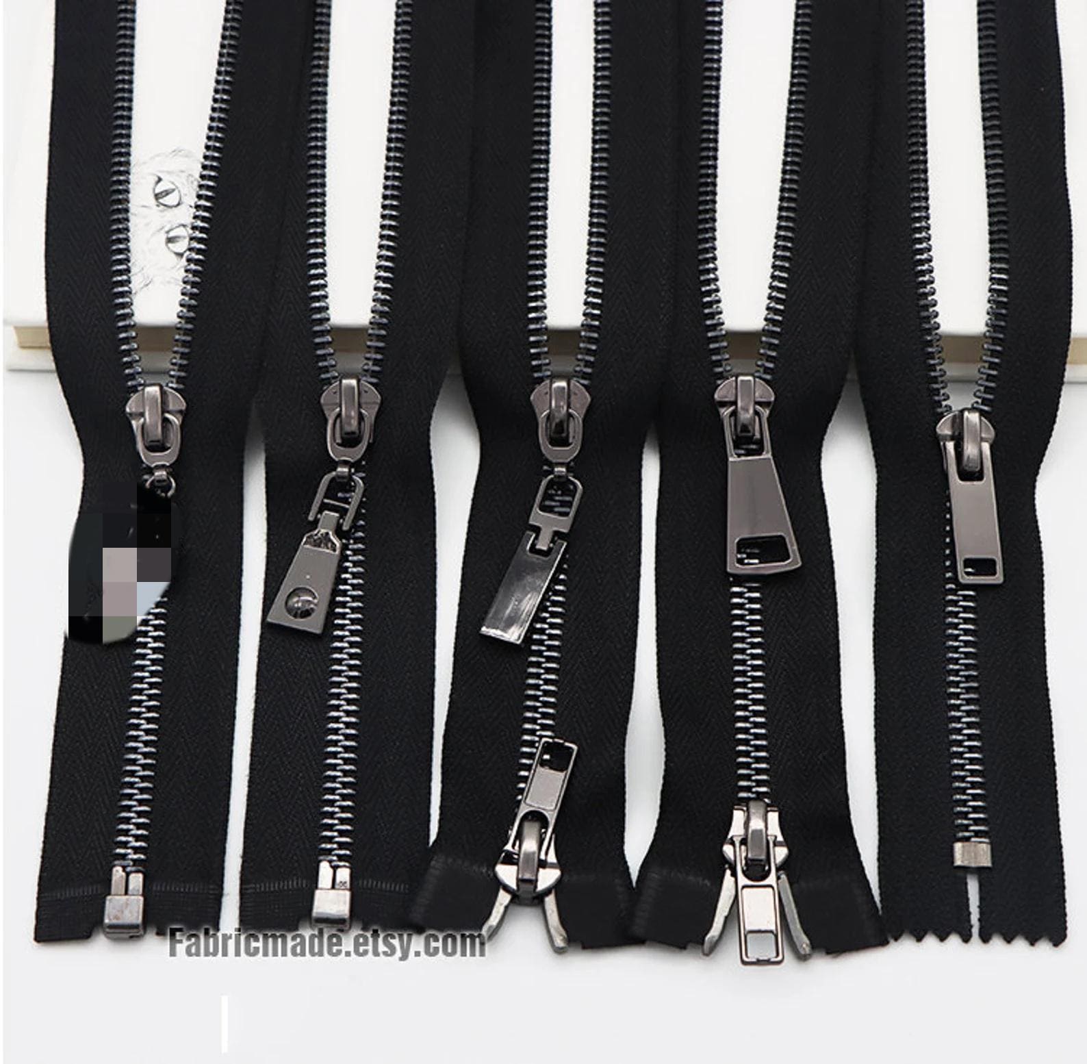 Gunmetal Black Metal Zipper, #5 Brass Teeth, Jacket & Chaps (select ...