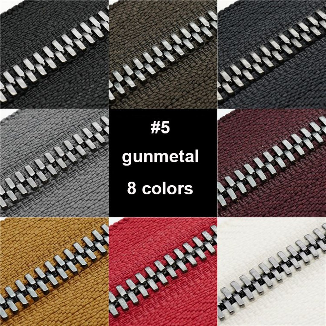 No. 3 5 8 Gunmetal Antique Silver Metal DIY Zipper Tape by the Yard ...