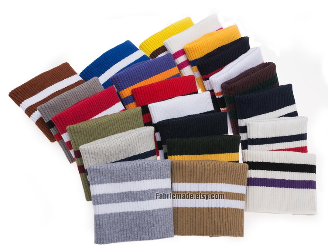 A Pair- Folded Knit Cuff Fabric Ribbing Fabric Cotton Stripes Ribbed ...