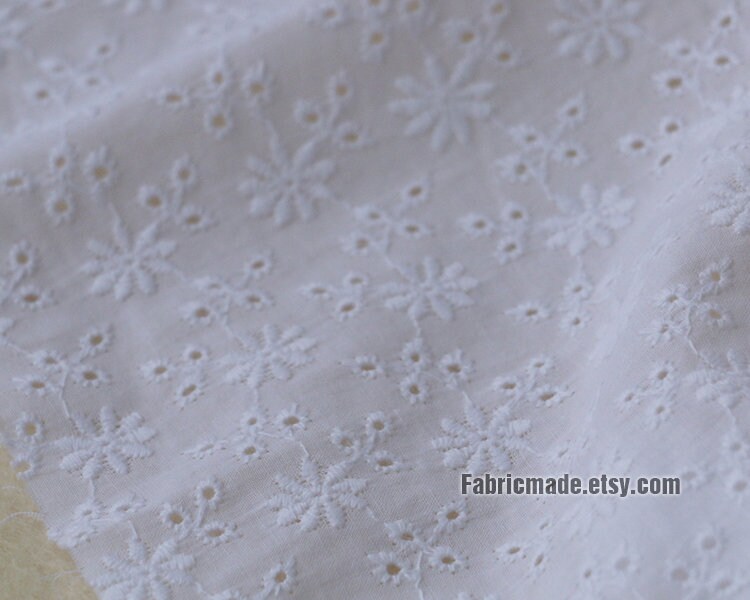 Embroidery Floral Fabric Eyelet Flower Embroidery White - Etsy