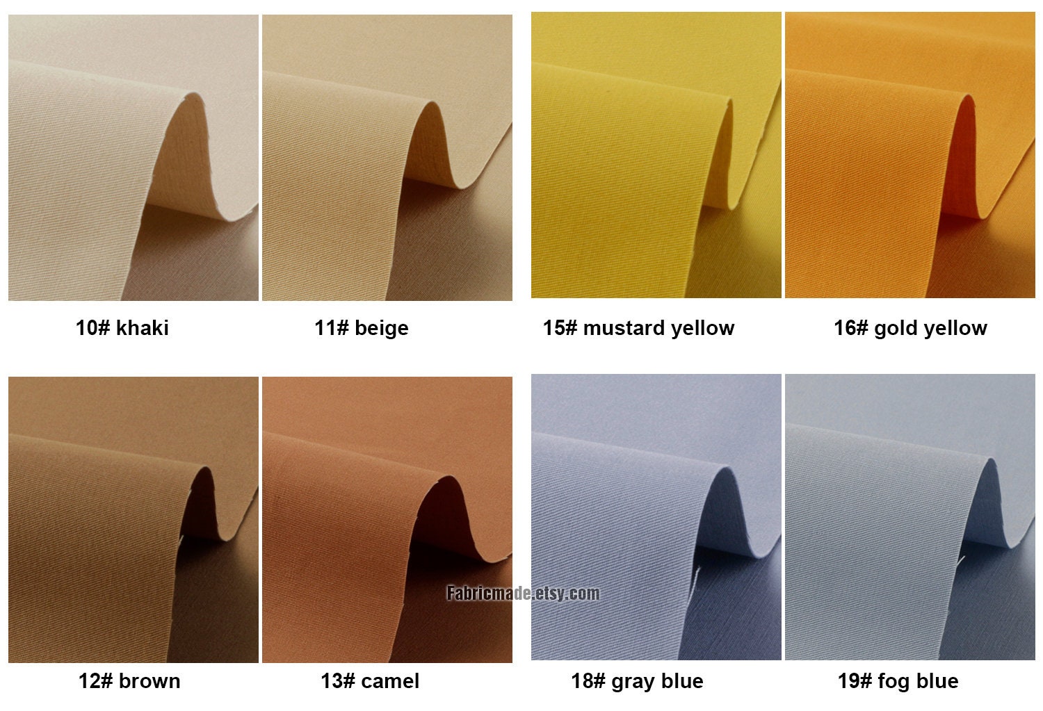 26 Colors Twill Weave Cotton Fabric Fine Smooth Solid Cotton for Coat ...