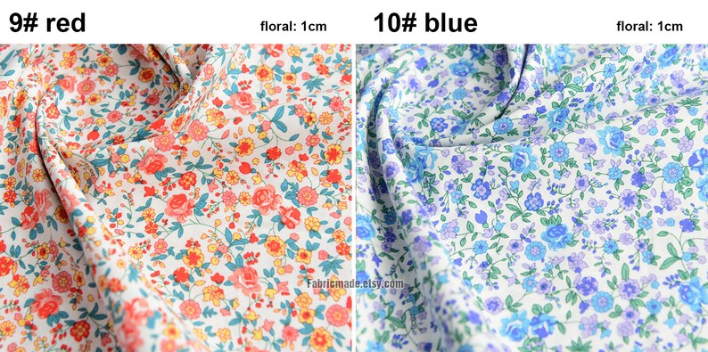 10 Styles Tiny Floral Cotton Fabric Shabby Flower Fruit Cotton Fabric ...