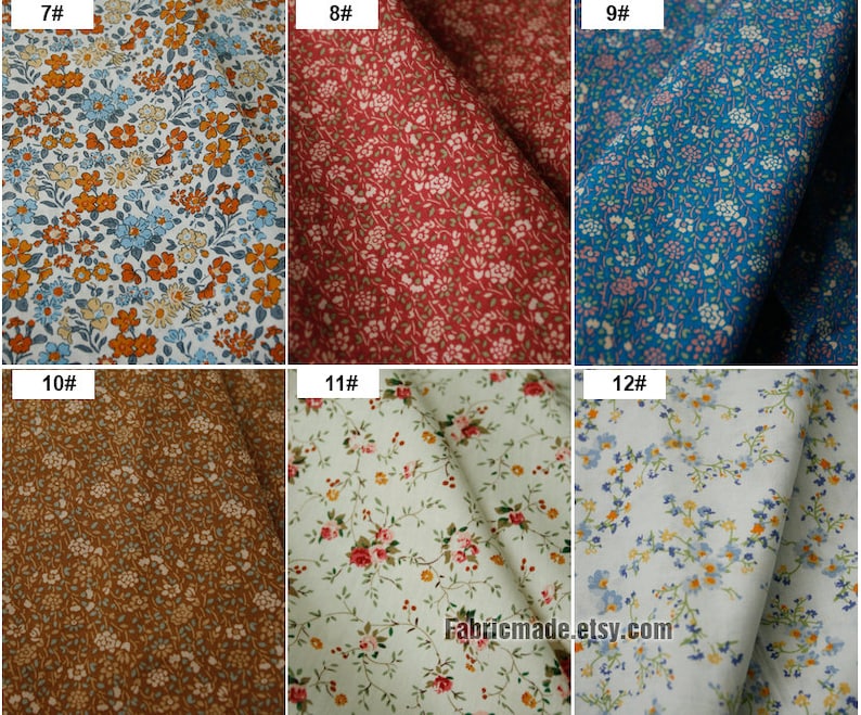 Floral Cotton Fabric – Shabby Chic Tiny Flower Print, 1/2 Yard - Etsy