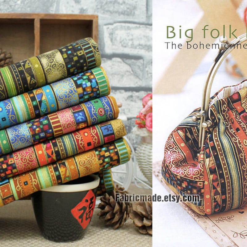 Bohemian Fabric by the Yard - Etsy