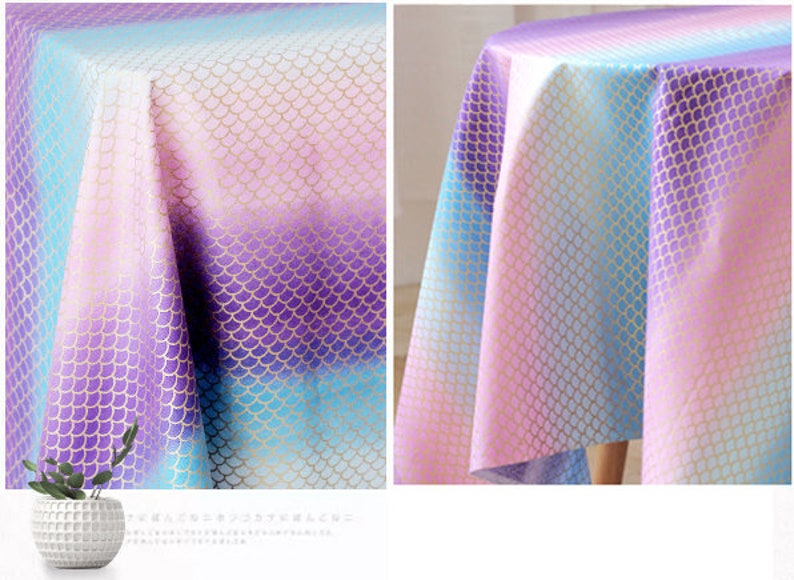 Bronzing Gold Wave Cotton Fabric Faded Pink Blue Purple - Etsy